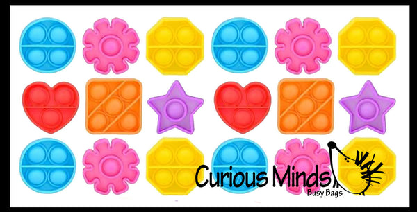 BULK - WHOLESALE - SALE - Tiny 2" Geometric Shapes Bubble Pop Fidget T ...