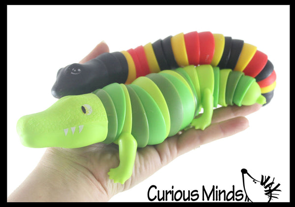 Snake and Alligator Fidgets - Set of 2 - Large Wiggle Crocodile Articu ...