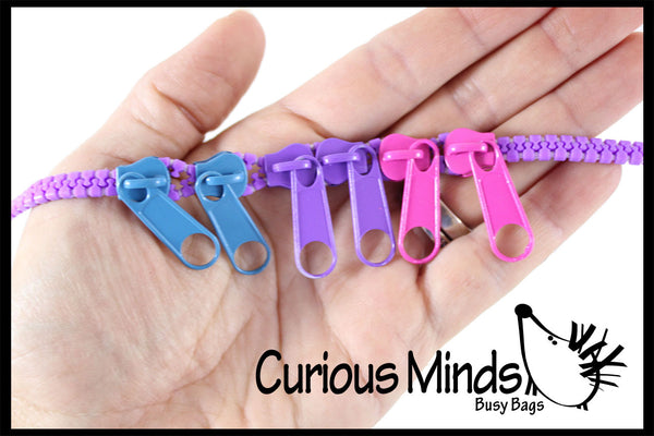 CLEARANCE - SALE - Zipper Necklace Fidget with Functional Zippers - Se ...